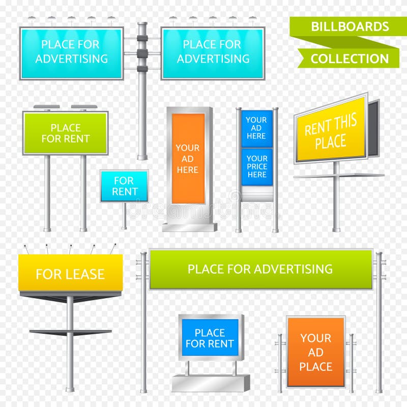 Street Advertisement Element Set Stock Vector - Illustration of ...