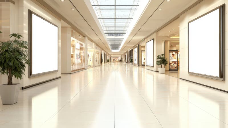 Billboard Mockup in a Shopping Mall Stock Image - Image of commercial ...