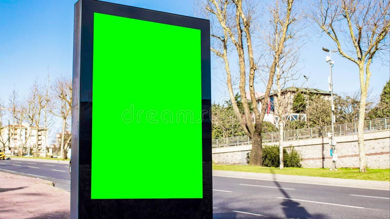 Billboard Mockup Video, Green Screen Chroma Key, Zoom in Out Camera ...