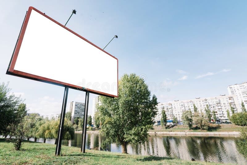 Billboard Near River. High Quality Photo Editorial Photo - Image of ...