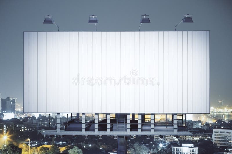 Billboard on Night City Background Front Stock Illustration ...