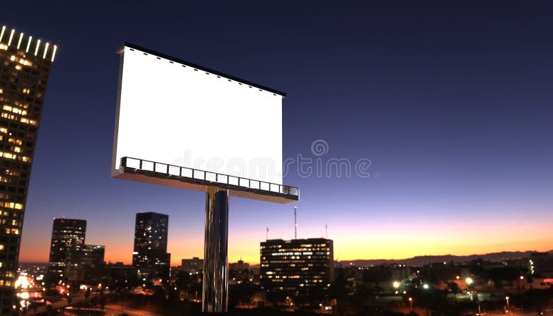 Billboard in night city stock photo. Image of tall, empty - 41323828