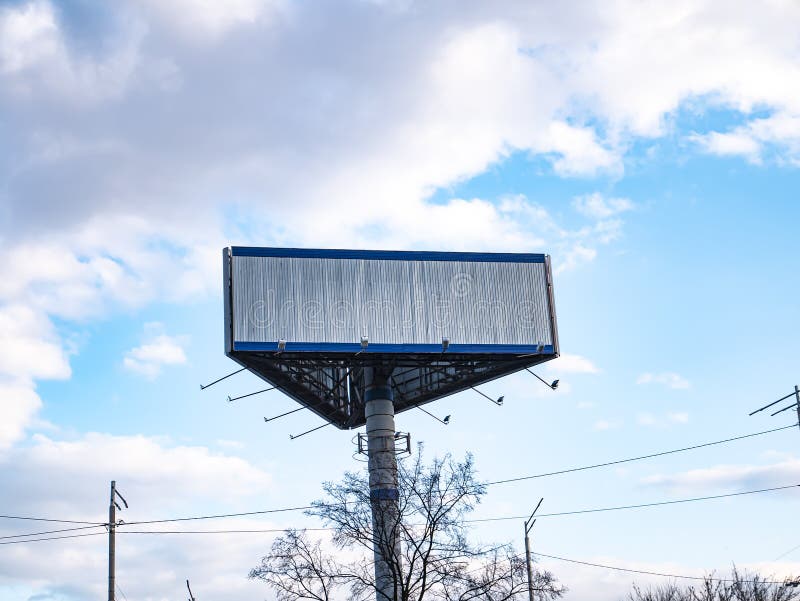 Billboard with Place for Text on a Cloudy Sky Background Stock Image ...