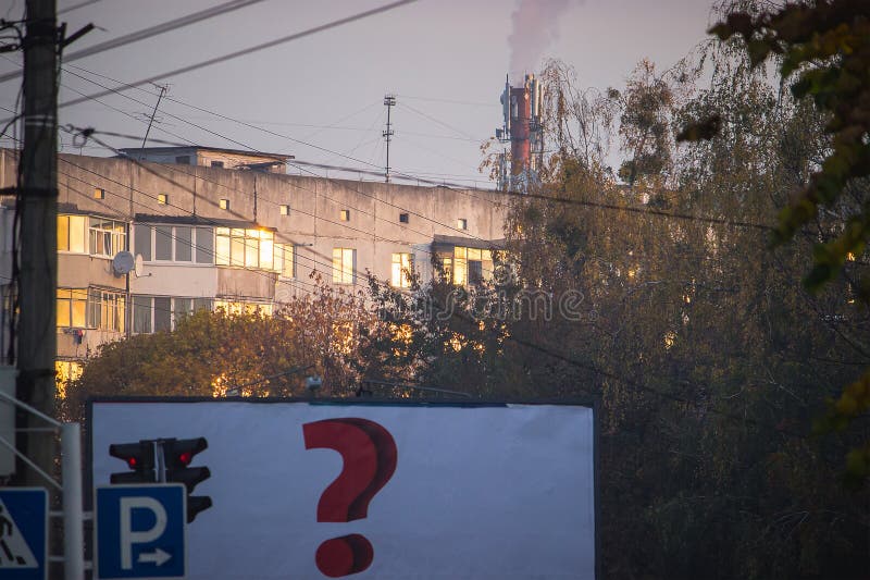 Billboard with a Question Mark on a White Background Stock Photo ...
