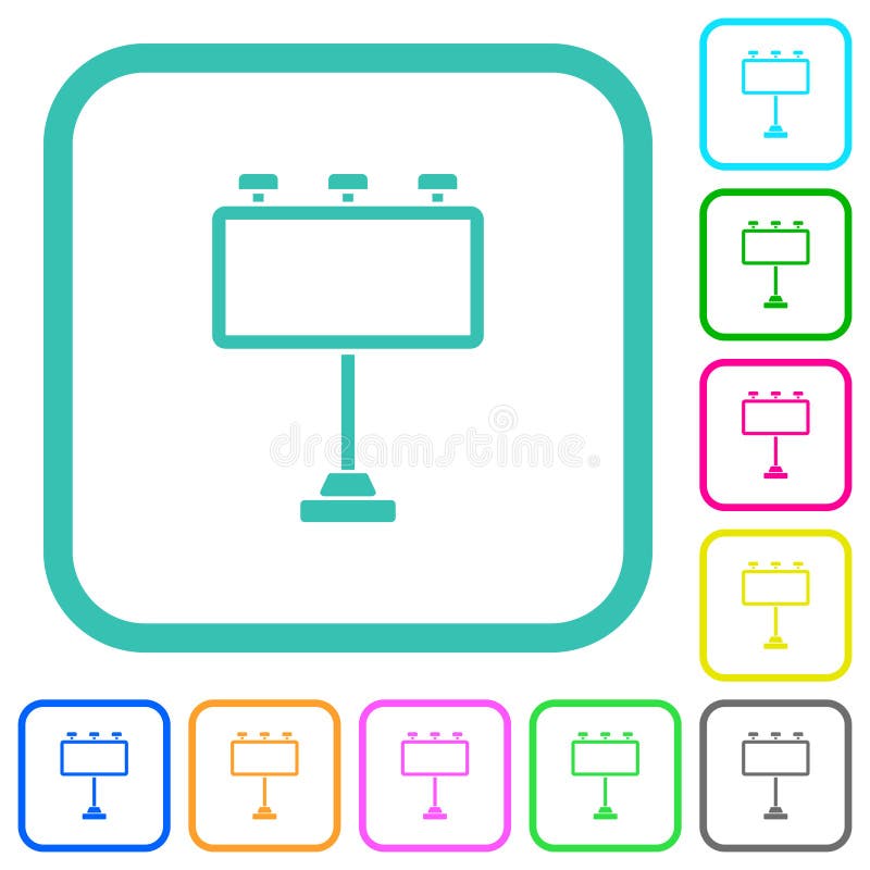 Billboard with Reflectors Vivid Colored Flat Icons Stock Vector ...