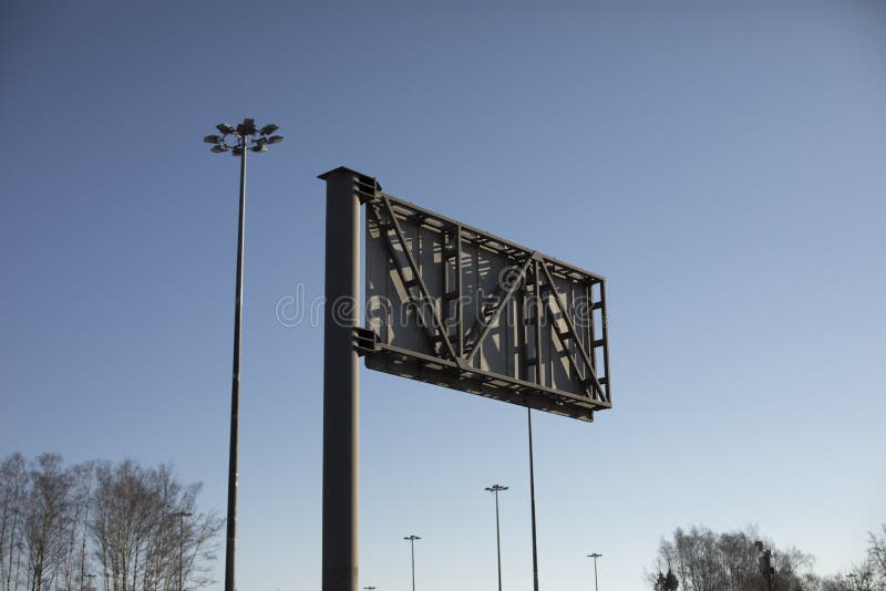Billboard on Road. Design for Installation of Advertising Stock Photo ...