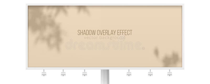 Billboard with Shadow of Tree Branches. Beige Vector Background for ...