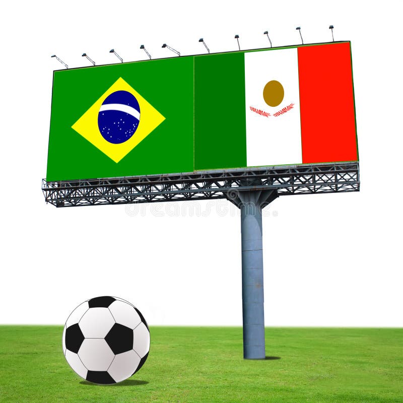 Football with a billboard stock image. Image of goal - 41227273