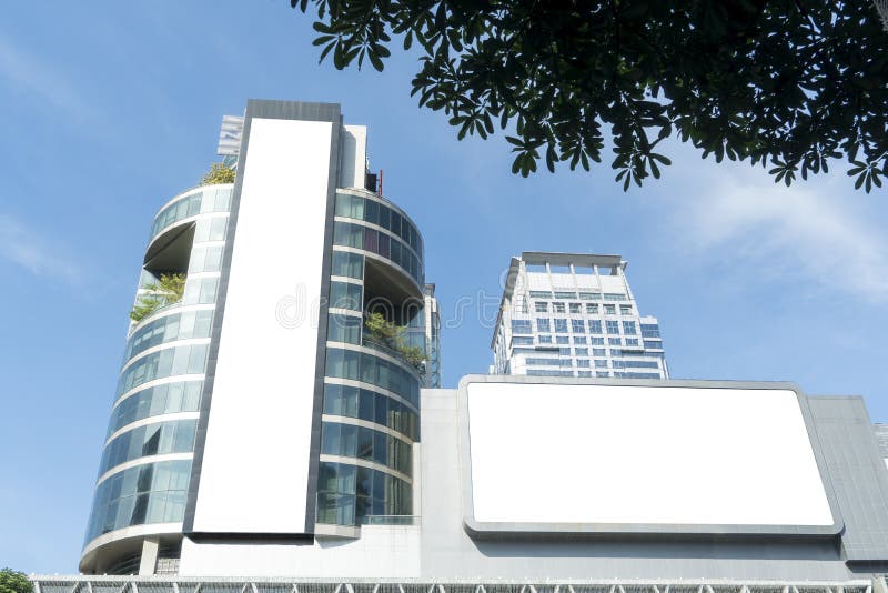 Billboard Signs for Advertisement on Buildings at the Downtown a Stock ...