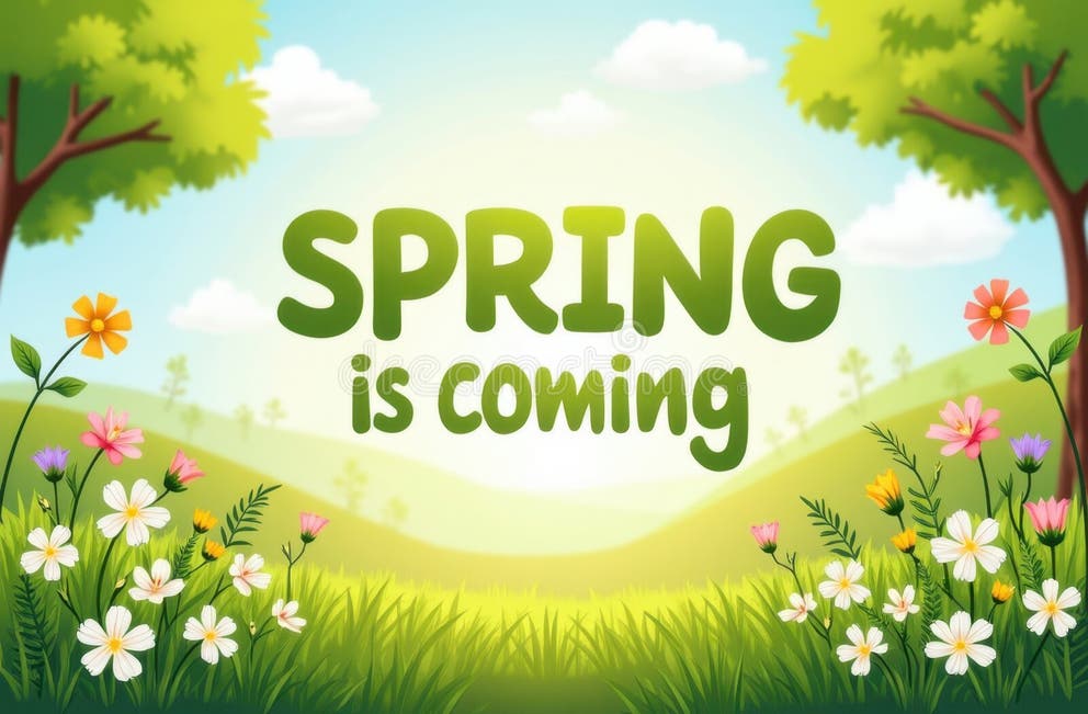 Billboard Spring is Coming at 17-1-2025 Stock Illustration ...