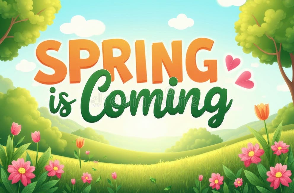 Billboard Spring is Coming at 17-1-2025 Stock Illustration ...