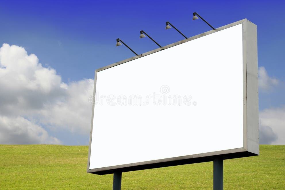 Billboard in Spring Landscape Stock Image - Image of flowers, billboard ...
