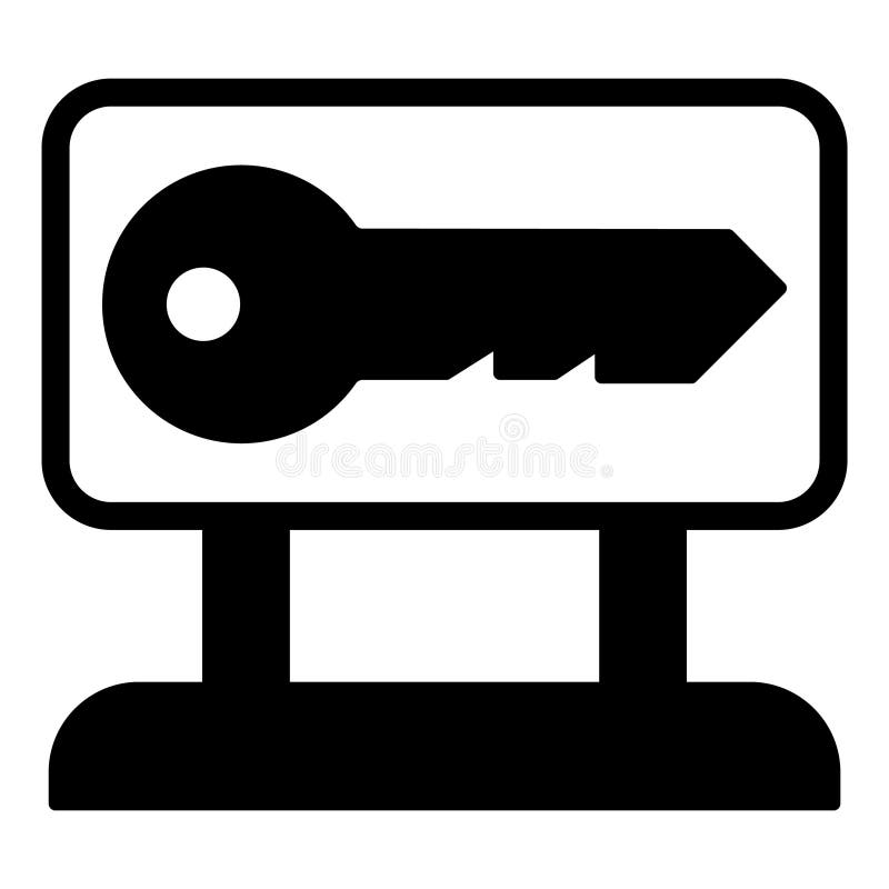 Billboard Stand with Key Solid Icon, Hacker Attacks Concept. Vector ...
