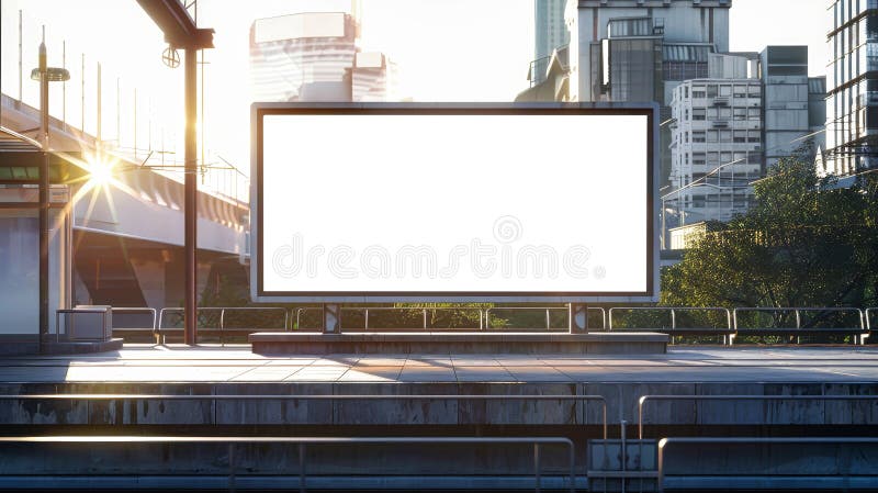 A Billboard Stand Stands Empty in the Middle of a Bustling City ...