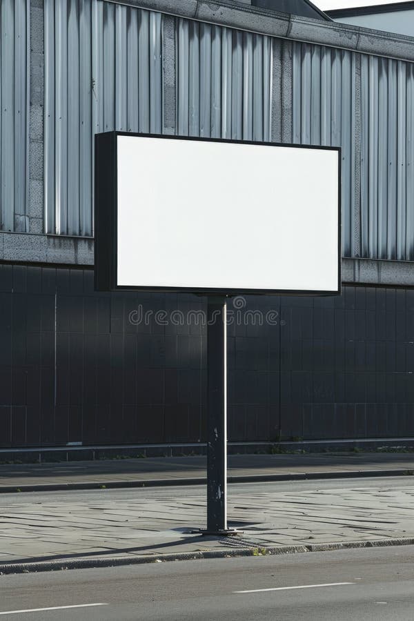 Billboard Standing on Sidewalk Stock Image - Image of area, urban ...