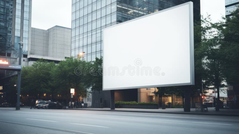 Billboard on the Street in the City, Massive Marketing, Technology ...