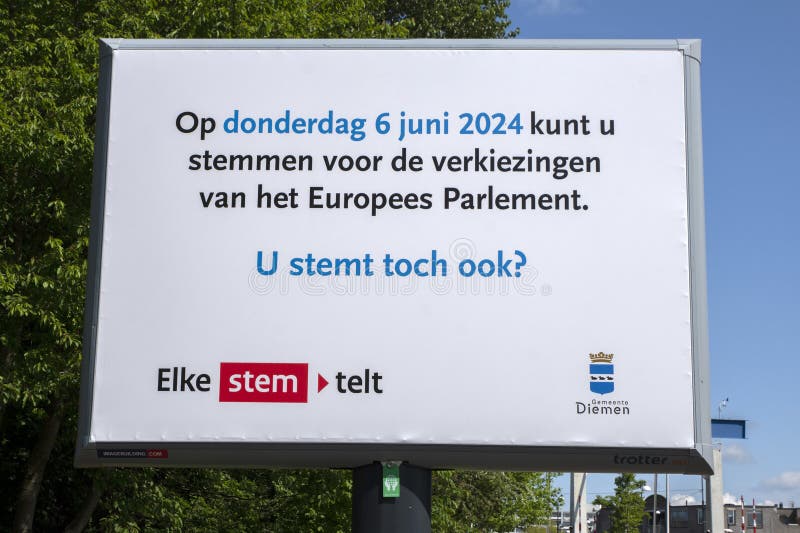 Billboard Voting for the European Parlement at Diemen the Netherlands 5 ...