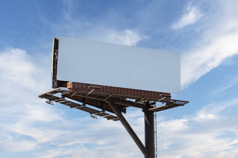 Billboard White Blank with Room To Add Your Own Text. Stock Image ...