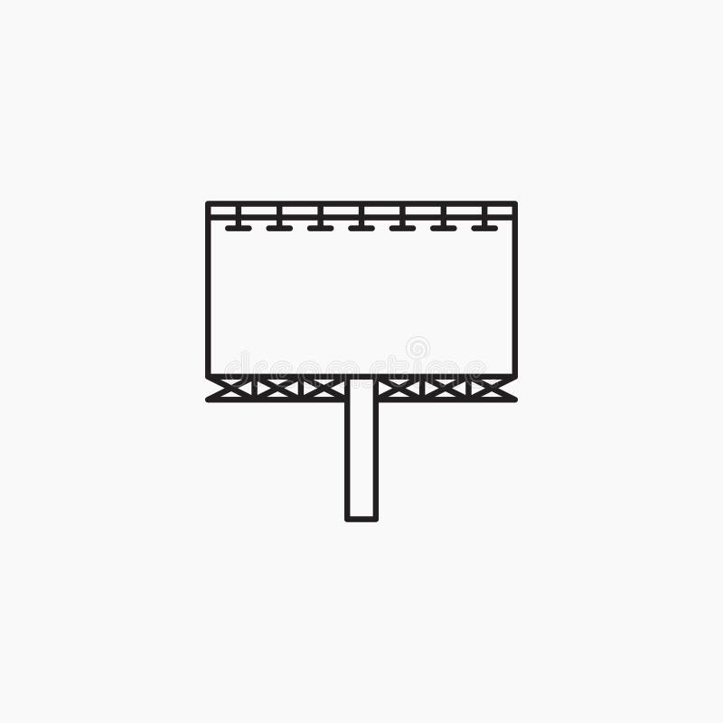 Billboardline in Thin Line Black Color. Flat Simple Vector Symbols ...