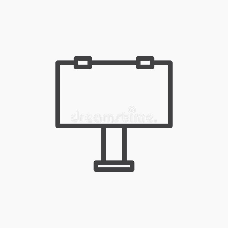 Billboardline in Thin Line Black Color. Flat Simple Vector Symbols ...