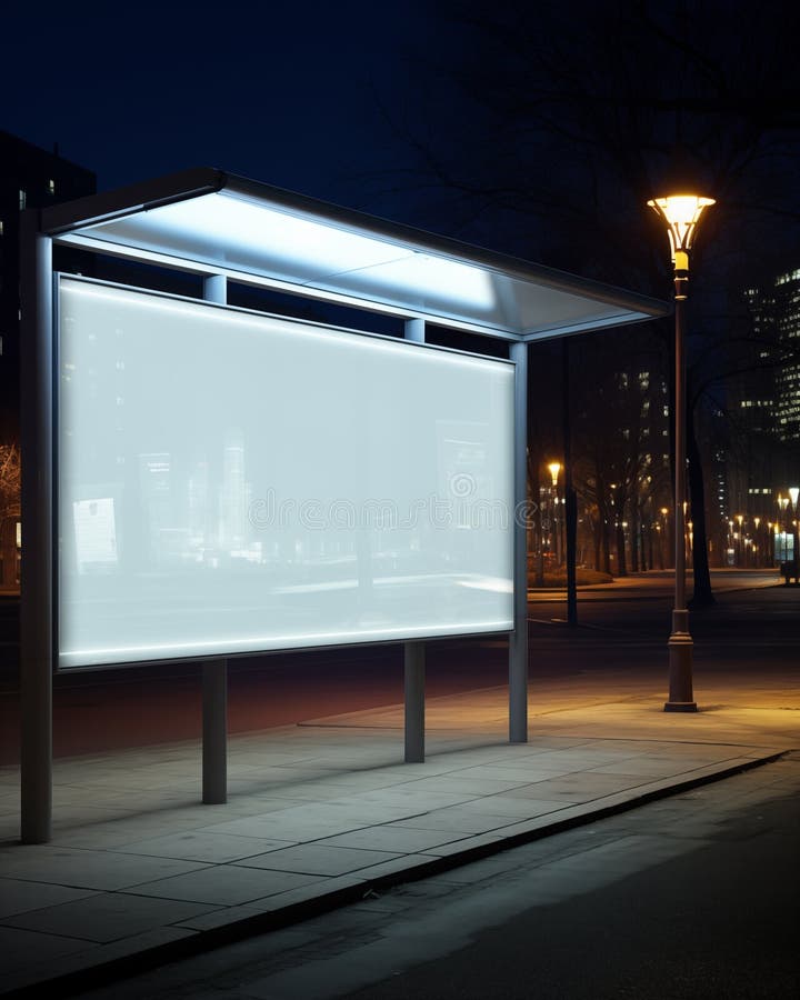 Billboards, Advertising Media at Bus Stops Stock Illustration ...
