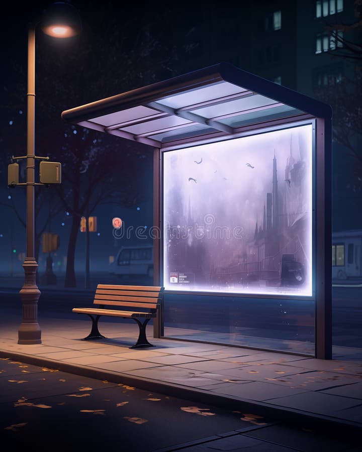 Billboards, Advertising Media at Bus Stops Stock Illustration ...