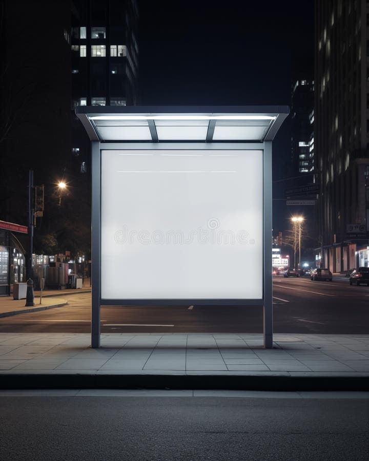 Billboards, Advertising Media at Bus Stops Stock Illustration ...