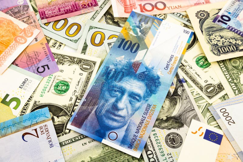 Billet De Banque D'argent De Devise De Suisse Et Du Monde Image stock ...