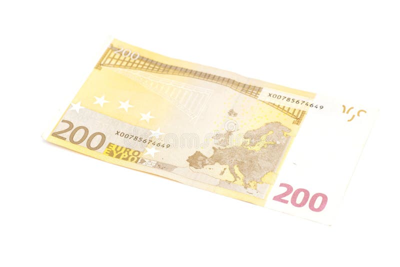 Billet De Banque De L'euro Deux Cents Image stock - Image du closeup ...