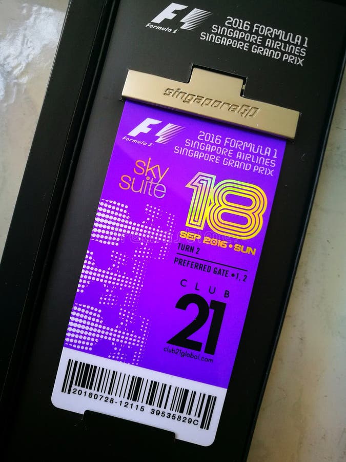 Billet De Grand Prix VIP Du Formule 1 F1 Photo stock éditorial - Image ...