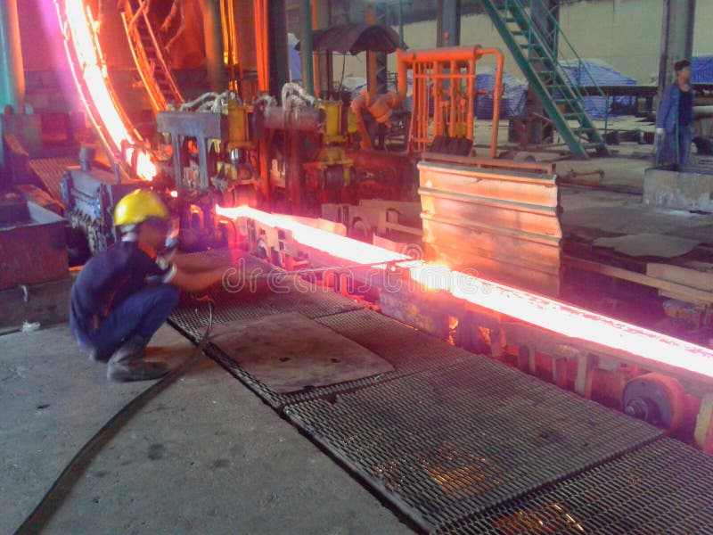 Billet Steel Cutting from Continuous Casting Machine. Editorial Photo ...