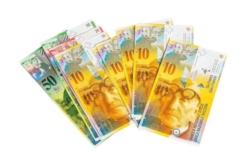 Billets De Banque D'une Devise De Franc Suisse De Pile Image stock ...