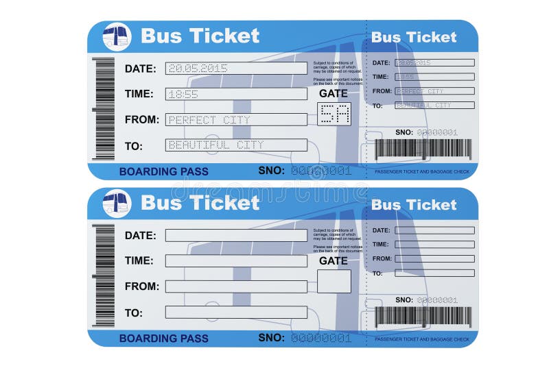 Billets De Carte D'embarquement D'autobus Illustration Stock ...