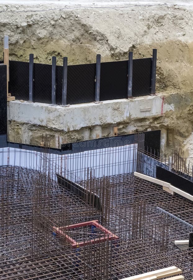 Billets of Reinforcement at the Construction Site. New Construction ...