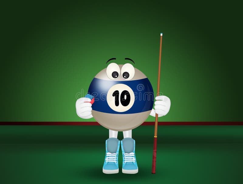 Billiard ball cartoon stock illustration. Illustration of chalk - 122579851