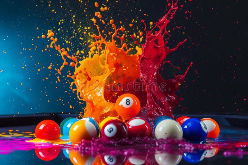 Billiard Ball Explosion. Generate Ai Stock Image - Image of break ...
