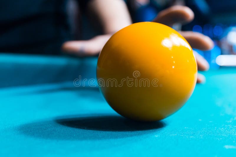 Billiard Ball on the Field in Hand Stock Image - Image of aiming, hall ...
