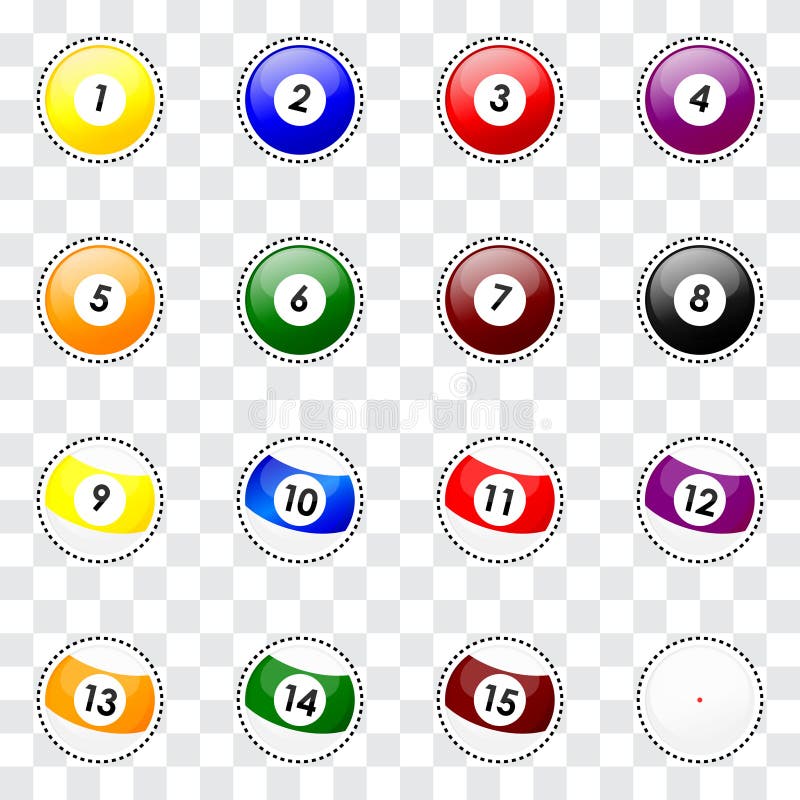 Billiard Ball Icon Set Pack Stock Vector - Illustration of nine ...