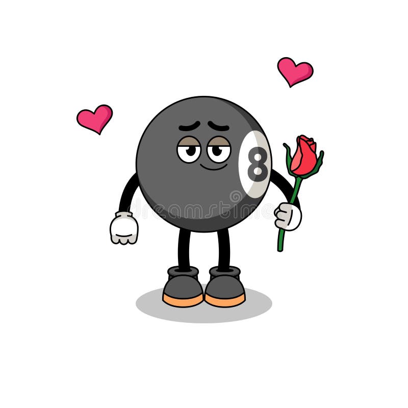 Billiard Ball Mascot Falling in Love Stock Vector - Illustration of ...