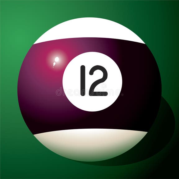 Billiard ball number 12 stock vector. Illustration of stick - 12179919