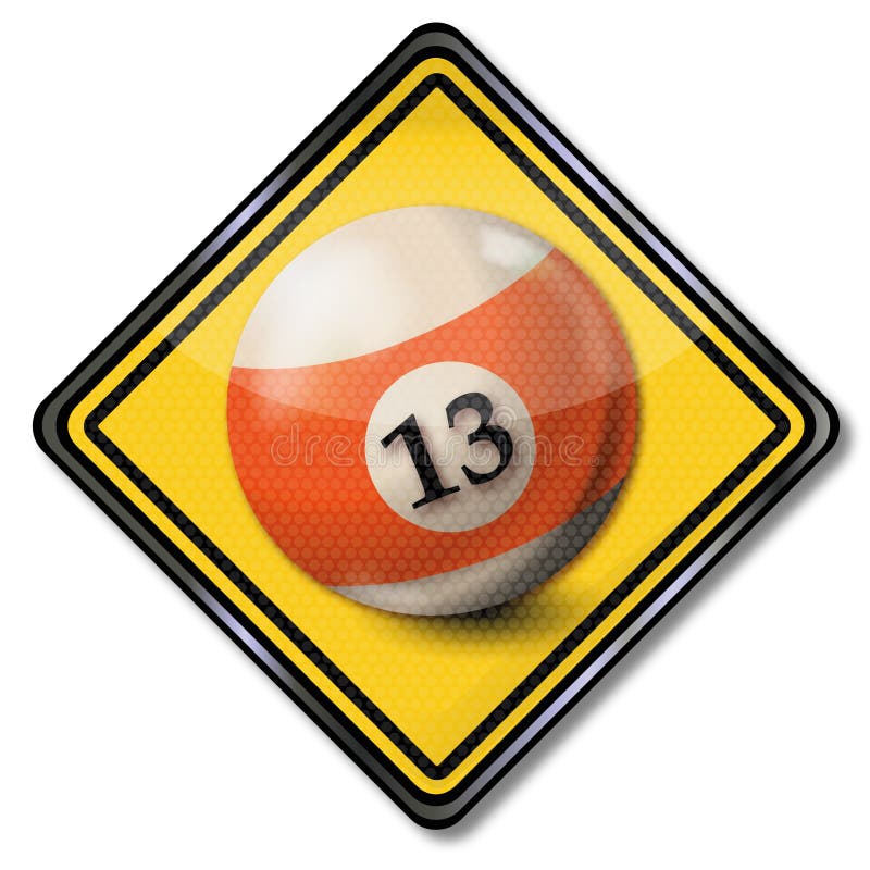 Billiard ball number 13 stock vector. Illustration of lucky - 59205358