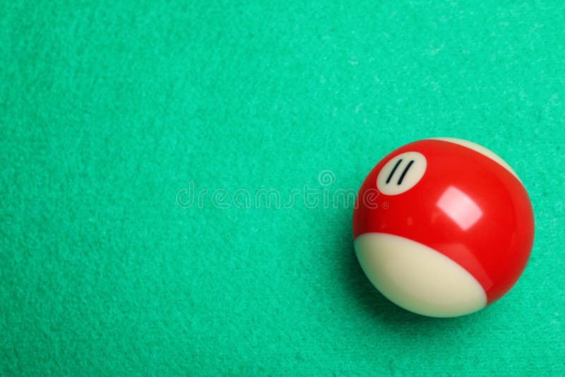 Billiard Ball with Number 11 on Green Table, Top View. Space for Text ...