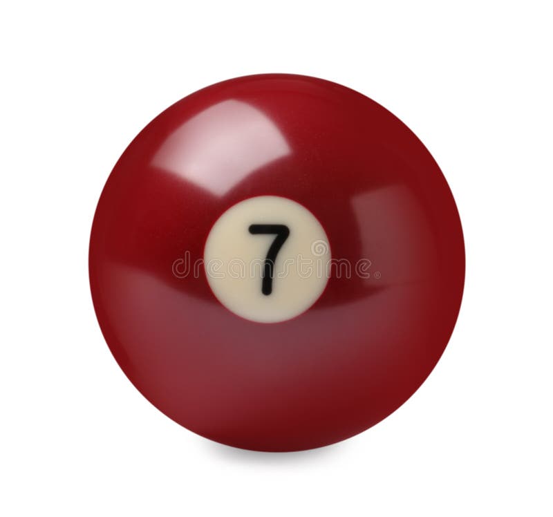 Billiard Ball with Number 7 Isolated on White Stock Image - Image of ...