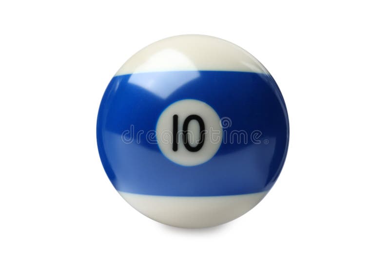 Billiard Ball with Number 10 Isolated on White Stock Image - Image of ...