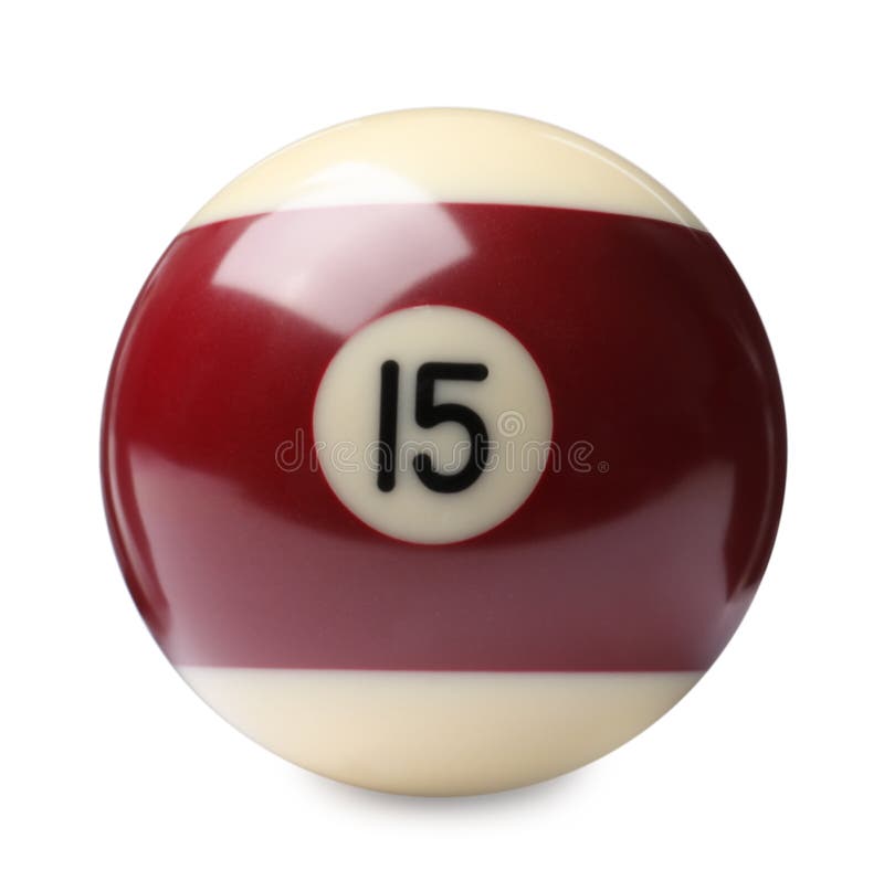 Billiard Ball with Number 15 Isolated on White Stock Photo - Image of ...