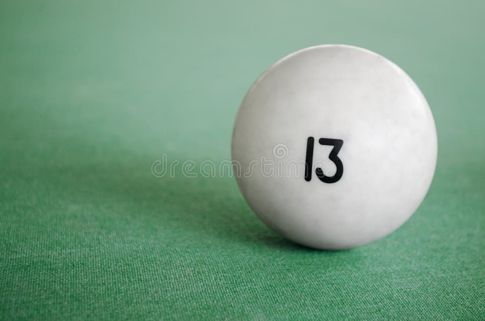 Billiard Ball Number 13 on a Pool Table. a Close-up Image of an Number ...