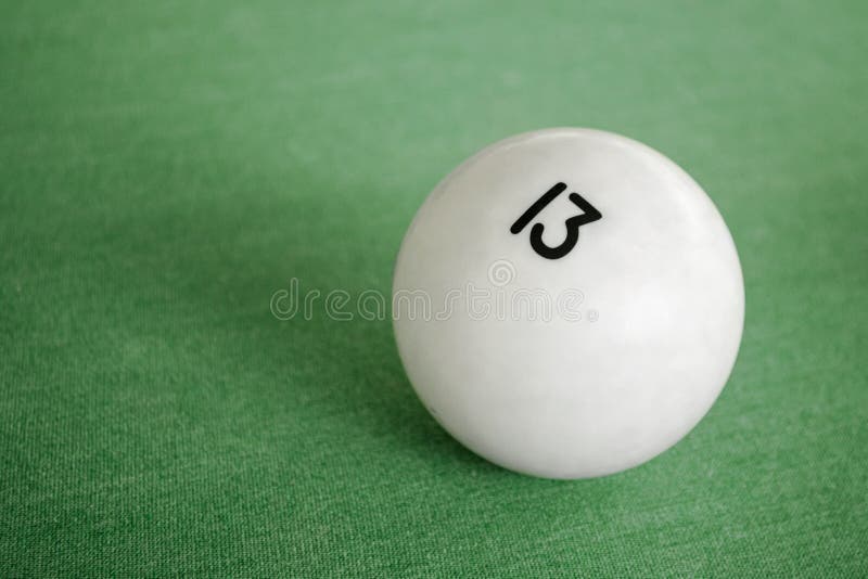 Billiard Ball Number 13 on a Pool Table. a Close-up Image of an Number ...
