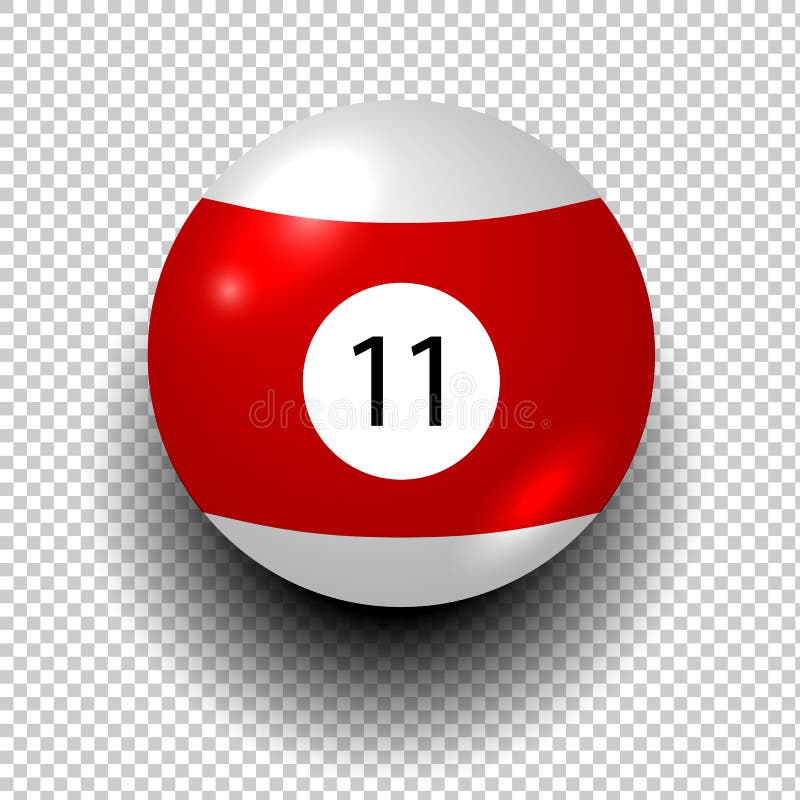 Red White Billiard Balls Number Eleven Stock Illustrations – 35 Red ...