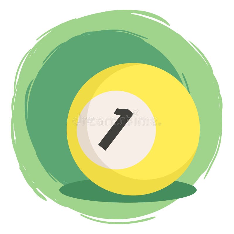 Billiard Ball Number 1 Yellow Vector Stock Vector - Illustration of ...
