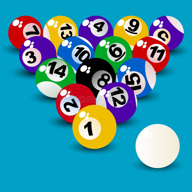 Pool Balls Triangle with Ground Reflection Stock Illustration ...